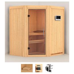 Karibu Sauna &raquo;Tomke&laquo; Set, Ofen 3,6 kW externe Strg.easy beige