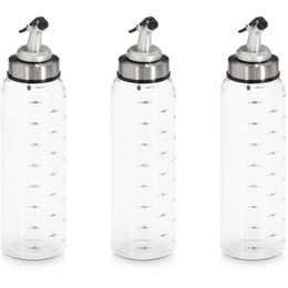 zeller Menage-Set &raquo;Essig-/&Ouml;lflasche, 3-tlg.&laquo; pr&auml;ziser Ausguss, 500 ml