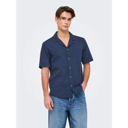 Only & Sons Only & Sons Herren ONLY & SONS Kurzarmhemd &raquo;ONSEYE RESORT SEERS 0009 SHIRT NOOS&laquo; blau S, N-Gr