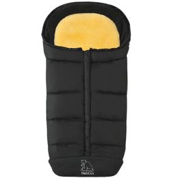 Heitmann Felle Fu&szlig;sack &raquo;Eisb&auml;rchen - Komfort 2 in 1 Lammfell Winterfu&szlig;sack - Premium Qualit&auml;t&laquo; mit Lammfell-Einlage, f&uuml;r Kinderwagen und Buggy, waschbar schwarz 