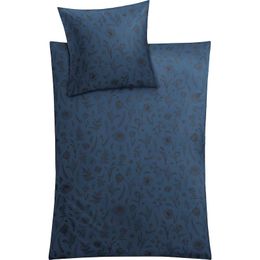 Kleine Wolke Bettw&auml;sche &raquo;Lisse&laquo; 2 Stk. mit feinen Blumenmotiven blau Mako-Satin, Obermaterial: 100% Baumwolle