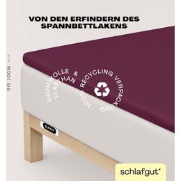 Schlafgut Spannbettlaken &raquo;EASY Jersey Elasthan Topper&laquo; MADE IN GREEN by OEKO-TEX lila Jersey, Obermaterial: 95% Baumwolle, 5% Elasthan
