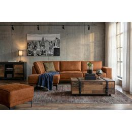 OTTO home Ecksofa &raquo;OLAND L-Form, B: 289 cm, Skandi-Design&laquo; Struktur, Flachgewebe, Luxus-Microfaser, Boucle braun Struktur weich (100% Polyester);Luxus