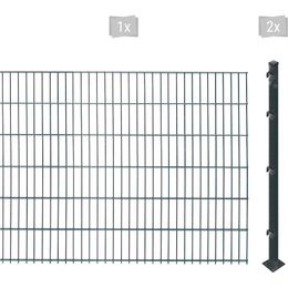 Arvotec Doppelstabmattenzaun &raquo;ESSENTIAL 123 zum Aufschrauben&laquo; Zaunh&ouml;he 123 cm, Zaunl&auml;nge 2 - 60 m grau Kunststoff, Stahl