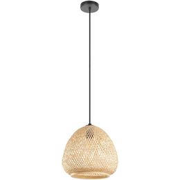 Eglo &raquo;DEMBLEBY H&auml;ngelampe, exkl. Leuchtmittel E27, Hygge&laquo; E27 Pendelleuchte, Wohnzimmerlampe, Esstischlampe, geflochten, 110x32cm beige