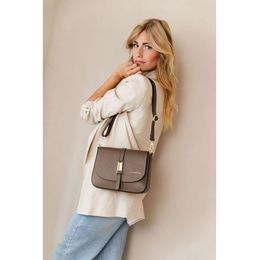 Lia Biassoni Leder-Umh&auml;ngetasche in Taupe - (B)24 x (H)18 x (T)8 cm - 71% | Damen-taschen