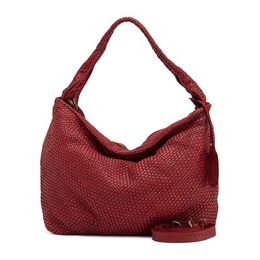 Melina C Leder-Schultertasche "Budoia" in Bordeaux - (B)32 x (H)27 x (T)14 cm - 74% | Damen-taschen