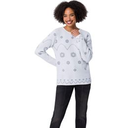 Heine Pullover in Wei&szlig;/ Grau - 66% | Gr&ouml;&szlig;e 38 | Damen-pullover-cardigans