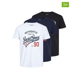 Jack & Jones Jack & Jones 3er-Set: Shirts in Wei&szlig;/ Schwarz/ Dunkelblau - 45% | Gr&ouml;&szlig;e M | Herren-plussize