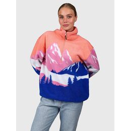 Brunotti Fleecepullover "Chino" in Orange/ Pink/ Blau - 60% | Gr&ouml;&szlig;e S | Damenpullover