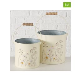Boltze 2er-Set: &Uuml;bert&ouml;pfe "Meadow" in Creme/ Braun - 16% | Kerzen-vasen