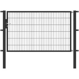 Alberts Zauneinzelt&uuml;r &raquo;Flexo&laquo; 200 cm Breite, in versch. H&ouml;hen grau Stahl