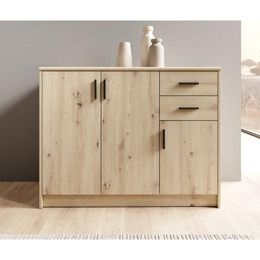 HBZ-MEBLE HBZ Sideboard &raquo;Nelly Kommode, BxHxT 109x86x50cm&laquo; 1 Stk. tlg. Breite 109cm, Einlegeb&ouml;den verstellbar, foliert braun