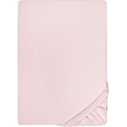 Biberna Spannbettlaken &raquo;Thea&laquo; aus Baumwolle, f&uuml;r Matratzen bis 25 cm H&ouml;he, Bettlaken, Spannbetttuch rosa Jersey-Elasthan, Obermaterial: 97% Baumwolle, 3% 
