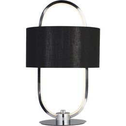 Searchlight Tischleuchte &raquo;Madrid LED Table Lamp - Chrome & Opal, Black Shade&laquo; LED-Modul 1 Stk. Warmwei&szlig;