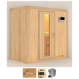 Karibu Sauna &raquo;Vada&laquo; Set, Ofen 9 kW Bio externe Strg easy beige