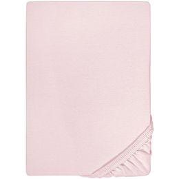 Biberna Spannbettlaken &raquo;Thea&laquo; aus Baumwolle, f&uuml;r Matratzen bis 25 cm H&ouml;he, Bettlaken, Spannbetttuch rosa Jersey-Elasthan, Obermaterial: 97% Baumwolle, 3% 