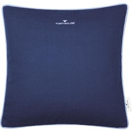 Tom Tailor HOME Dekokissen &raquo;Dove Signature&laquo; mit Paspel, Kissenh&uuml;lle ohne F&uuml;llung, 1 St&uuml;ck blau Baumwolle, Polyester