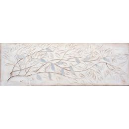 &Ouml;lgem&auml;lde &raquo;Zweige&laquo; Wald 1 Stk. tlg. jedes Bild ein Unikat, BxH: 120x40 cm beige Canvas, Holz