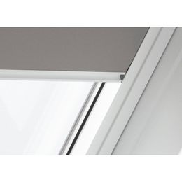 Velux Verdunklungsrollo &raquo;DKL P06 0705SWL&laquo; verdunkelnd Verdunkelung ohne Bohren in F&uuml;hrungsschienen wei&szlig;e F&uuml;hrungsschienen & Griffleiste grau Aluminium