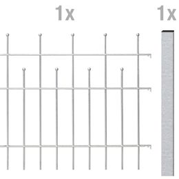 Alberts Metallzaun &raquo;Anbauset Madrid&laquo; H&ouml;he: 49,5, 73,5 und 98,5 cm, Breite: 200 cm, zum Aufschrauben silber Stahl