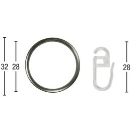 Garesa Gardinenring &raquo;Ring mit Haken&laquo; Aluminium silber Aluminium