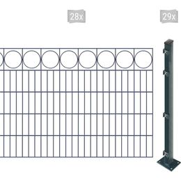 Arvotec Doppelstabmattenzaun &raquo;EASY 100 zum Aufschrauben "Ring" mit Zierleiste&laquo; Zaunh&ouml;he 100 cm, Zaunl&auml;nge 2 - 60 m grau Kunststoff, Stahl