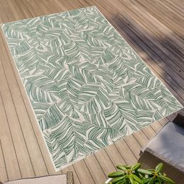 PRIMAflor-Ideen in Textil Teppich &raquo;Outdoorteppich PARADISE - Leaves&laquo; rechteckig 4 mm H&ouml;he Flachgewebe, Palmbl&auml;tter, In- und Outdoor geeignet, 