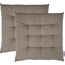 Tom Tailor HOME Sitzkissen &raquo;Dove&laquo; TOM TAILOR unifarbenes, abgestepptes Sitzkisssen DOVE, 2er Pack beige Baumwolle