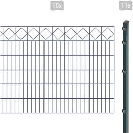 Arvotec Doppelstabmattenzaun &raquo;EXCLUSIVE 120 zum Einbetonieren "Karo" mit Zierleiste&laquo; Zaunh&ouml;he 120 cm, Zaunl&auml;nge 2 - 60 m grau Kunststoff, Stahl