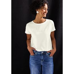 Street One Damen Street One Shirttop mit Wording-Stickerei wei&szlig; 44