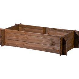 Dobar Hochbeet &raquo;Steck-Hochbeet Massivholz Gr. M., Dunkelbraun&laquo; F&uuml;llvolumen ca. 115 Liter, LxBxH: 117x58,5x27,5 cm braun Holzwerkstoff