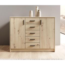 HBZ-MEBLE HBZ Sideboard &raquo;Nelly Kommode, BxHxT 109x86x50cm&laquo; 1 Stk. tlg. Breite 109cm, Einlegeb&ouml;den verstellbar, foliert braun