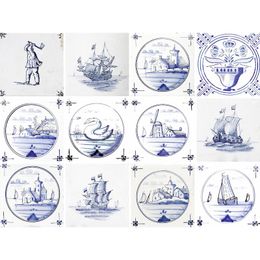 Home Affaire Fliesenaufkleber &raquo;Maritim&laquo; Stickerfliesen, selbstklebend, Sticker, 12er Set blau Dekorfolie