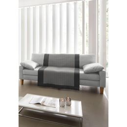 Biederlack Sofaschoner &raquo;Cotton Cover Salt & Pepper&laquo; mit Fransen grau Baumwolle, Polyacryl, Polyester