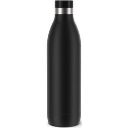 Emsa Isolierflasche &raquo;Trinkflasche Bludrop&laquo; 1 Liter, auslaufsicher, 360&deg;-rundum-Trink&ouml;ffnung, 40 h kalt, 20 h warm schwarz Edelstahl