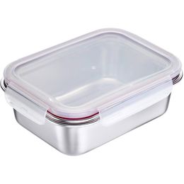 Westmark Lunchbox &raquo;Edelstahl Lunch Box/ Frischhaltedose, 1300 ml&laquo; 1 Stk. tlg. auslaufsichere Brotdose &ndash; mikrowellen- & ofenfest