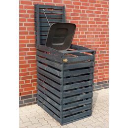Promadino M&uuml;lltonnenbox f&uuml;r 1x120 l aus Holz, BxTxH: 68x63x111 cm grau Holzwerkstoff