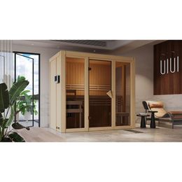 Karibu Sauna &raquo;Ivana 2&laquo; Ganzglasfront beige