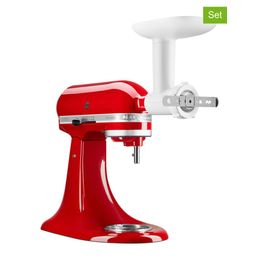 KitchenAid 2tlg. Set: Fleischwolf und Spritzgeb&auml;ckaufsatz "5KSMFGCA" in Wei&szlig; - 57% | Kuechengeraete