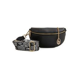 Lia Biassoni Leder-Umh&auml;ngetasche "Irpino" in Schwarz - (B)23 x (H)12 x (T)2 cm - 74% | Damen-taschen