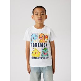 name it Jungen T-Shirt &raquo;NKMDAZZ &ndash; Shirt mit Pok&eacute;mon-Print und Rundhalsausschnitt&laquo; bedruckt, casual, regular fit, Jersey, Rundhals wei&szlig; 122 (128)