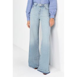 Richroyal Damen RICHROYAL Weite Jeans High Waist, leichter Used-Look blau 25, L&auml;nge 32