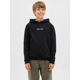 Jack & Jones Jack & Jones Junior Jungen Kapuzensweatshirt &raquo;JORNORREBRO EMB SWEAT HOOD NOOS JNR&laquo; schwarz 128
