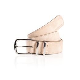 Tom Tailor Damen Tom Tailor Synthetikg&uuml;rtel &raquo;TTMILLIE&laquo; Veloursleder mit Ziern&auml;hten &ndash; 3,5 cm breit beige