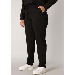 Base Level Curvy Damen Sweathose &raquo;JOANNA&laquo; mit Kordelzug schwarz 44, N-Gr