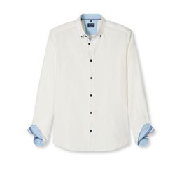 OLYMP Herren OLYMP Langarmhemd Regular Fit, Businesshemd, Button-down-Kragen, Feincord wei&szlig; M, N-Gr