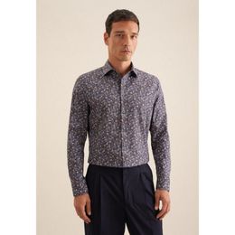 Seidensticker Herren Seidensticker Businesshemd &raquo;Slim&laquo; Slim 1/1 Kentkragen Floral braun L (41), normale &Auml;rmell&auml;ngen