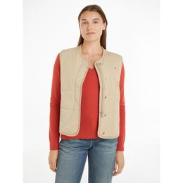 Tommy Hilfiger Damen Steppweste &raquo;JERSEY LINED VEST&laquo; mit Tommy Jeans Logo-Flag beige S (36)
