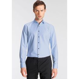 OLYMP Herren OLYMP Businesshemd &raquo;No. Six 24/Seven super slim&laquo; Jersey-Hemd blau 44, N-Gr